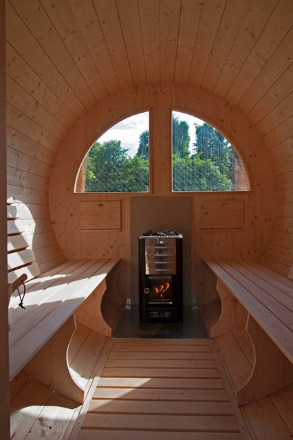 Interno sauna 390, con stufa a legna - ID Sauna